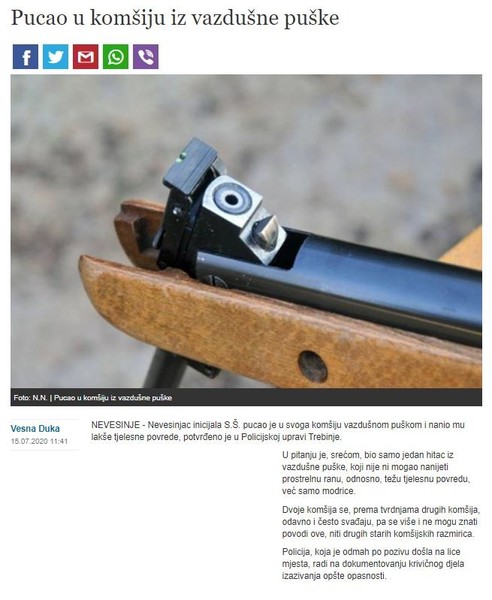 Incident reports - A man suffered light injuries when his neighbour ...